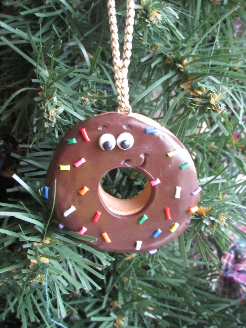 Donut Christmas Ornament Chocolate Donut Ornament Christmas - Etsy