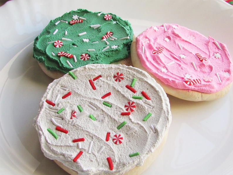 Christmas Fake Sugar Cookies for Display Faux Cookie Food Prop | Etsy