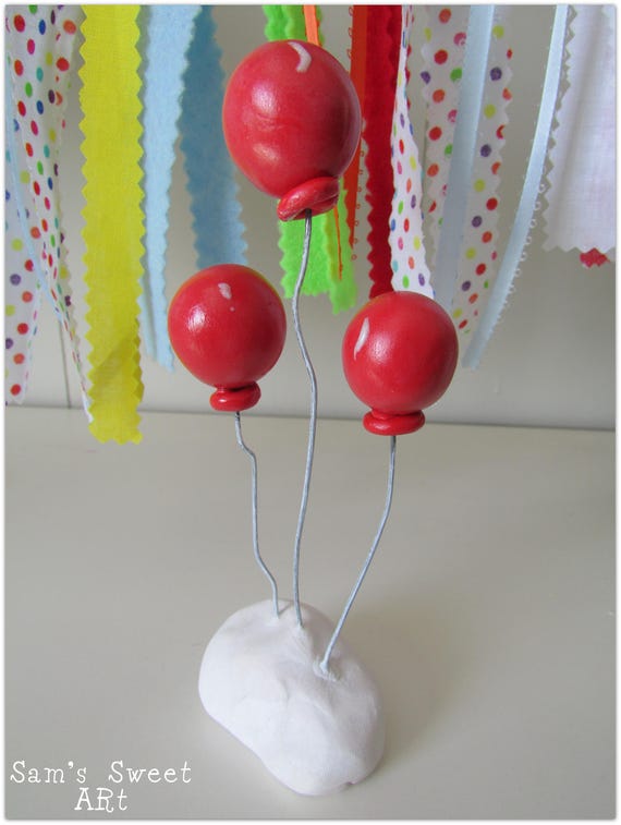 Red Birthday Balloon Cake Topper, Birthday Balloon Cake Topper, Balloon ...