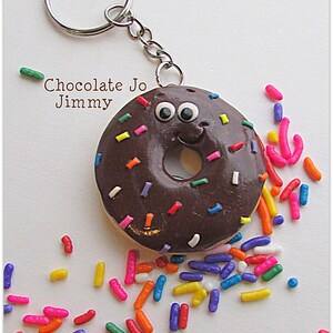 Donut Keychain, Donut Key Ring, Donut Bookbag Charm, Donut Charm ...