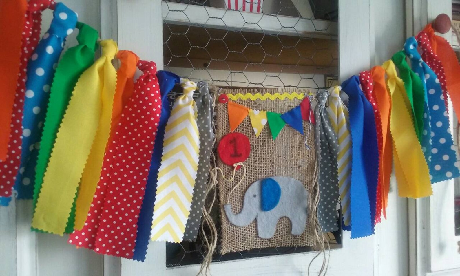 Circus Elephant High Chair Highchair Banner First Birthday | Etsy