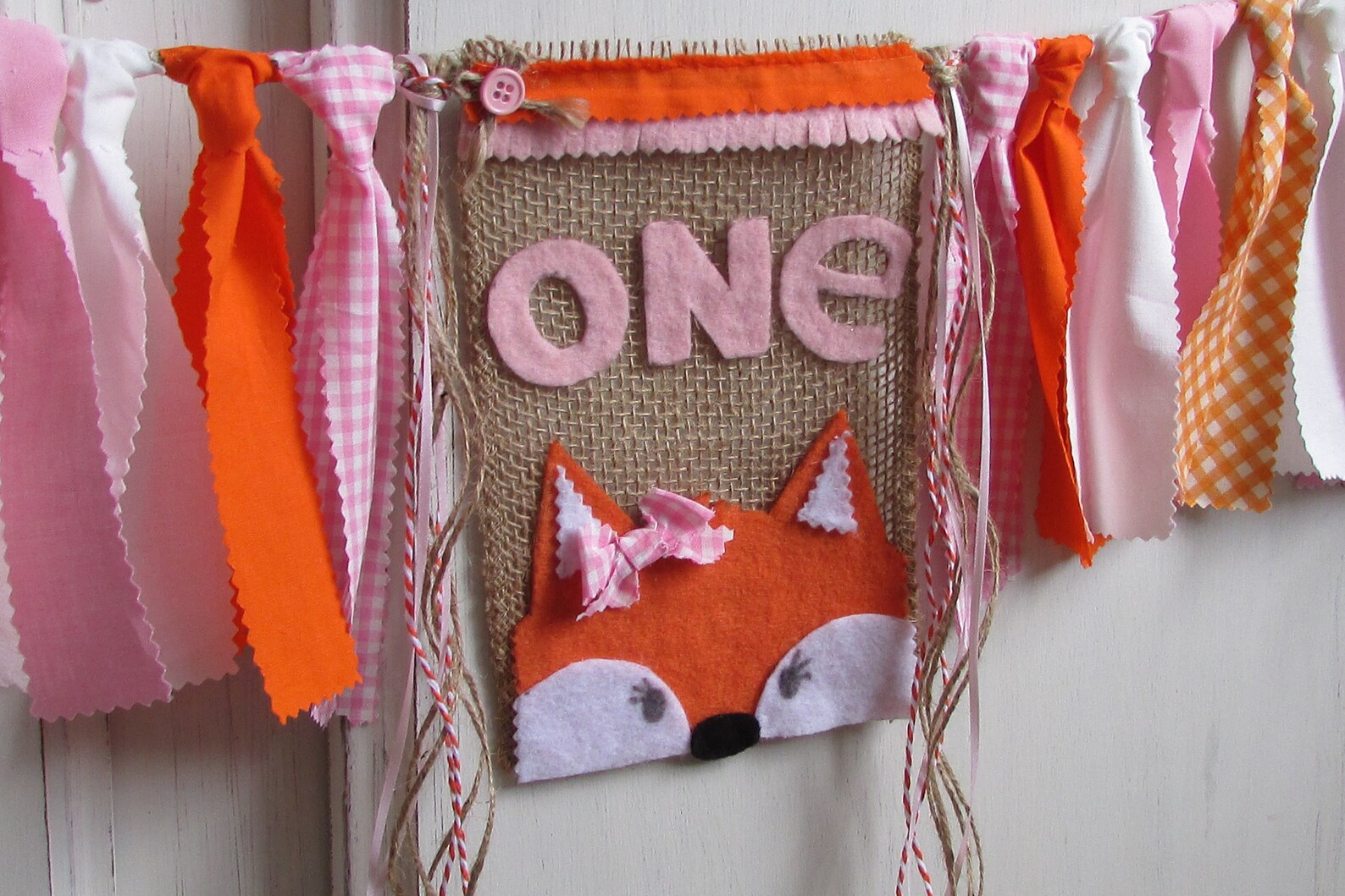 Fox High Chair Banner Fox First Birthday Banner Woodland - Etsy