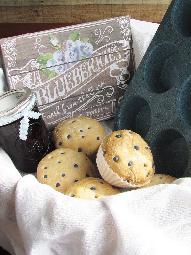 Fake Blueberry Muffins Faux Muffins Fake Baked Goods Tiered - Etsy