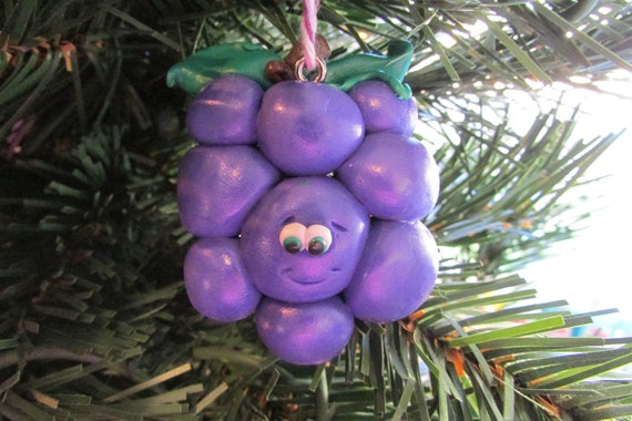 Grapes Christmas Ornament Fruit Food Funny Food Purple Grape Bunch ...