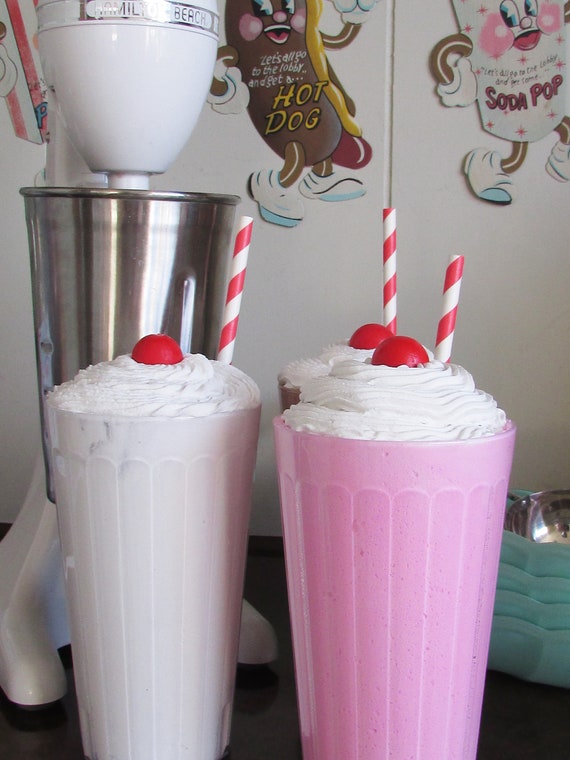 Fake Milkshake For Display Faux Food Drink Prop 50's Diner Decor Photo ...