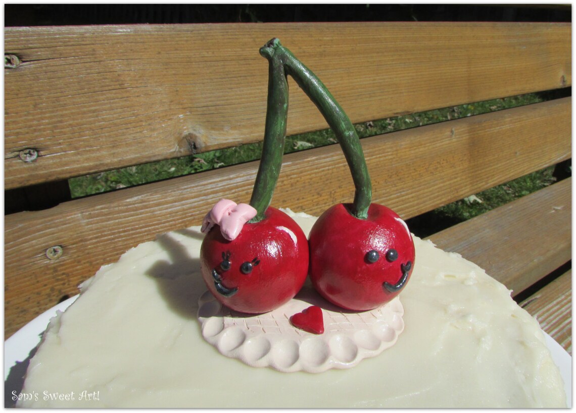 Cherry Wedding Cake Topper Pie Wedding Cake Topper Cherries - Etsy
