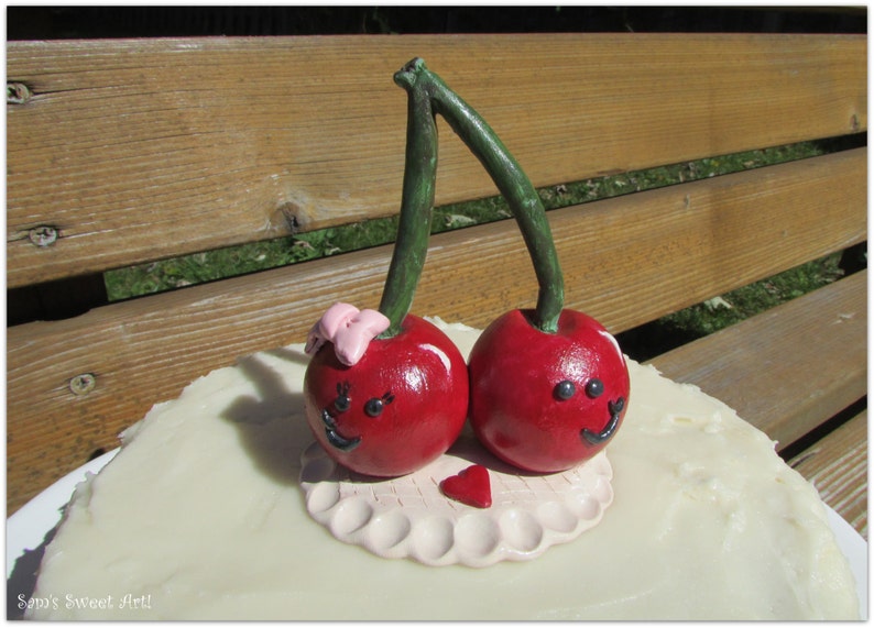 Cherry Wedding Cake Topper Pie Wedding Cake Topper Cherries - Etsy