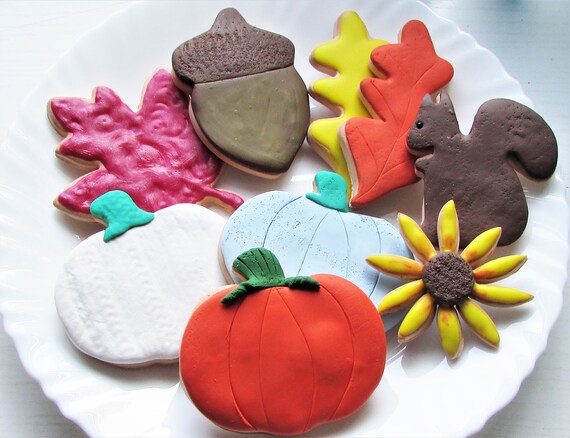 Fake Fall Cookies Faux Cookies for Display Home Decor Harvest Leaf ...