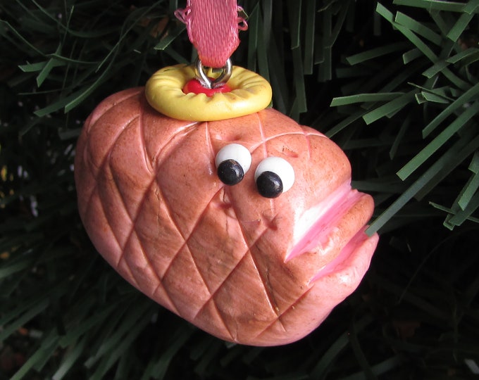 Ham Christmas Ornament Ham Dinner Ornament Ham Charm Funny Food ...