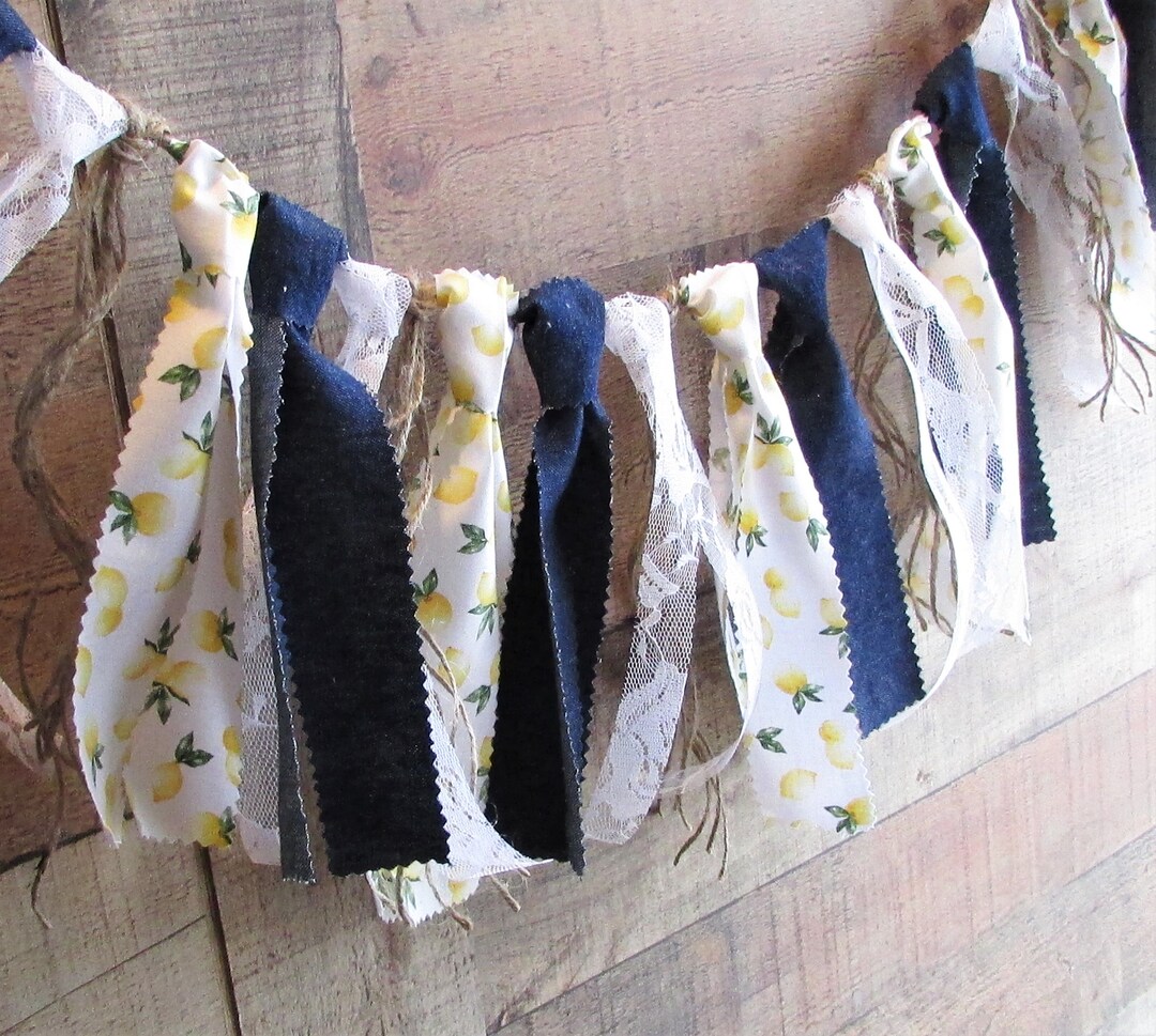 Lemon Rag Tie Garland Lemonade Photo Prop County Fair Farmers Market ...