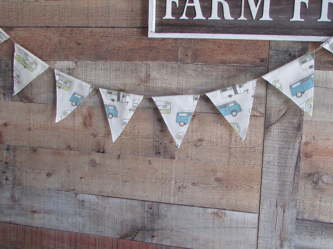 Retro Camper Banner Vintage Camping Pennant Fabric Banner - Etsy