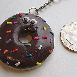 Donut Keychain, Donut Key Ring, Donut Bookbag Charm, Donut Charm ...