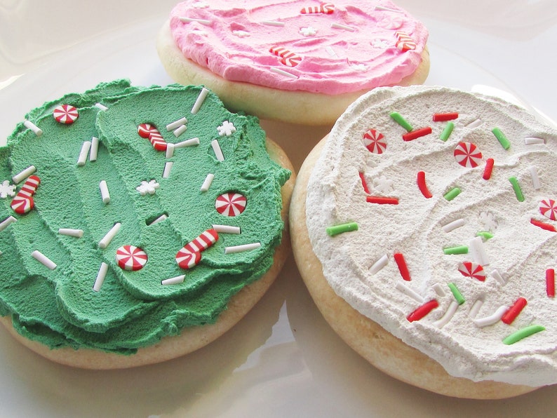 Christmas Fake Sugar Cookies for Display Faux Cookie Food Prop | Etsy
