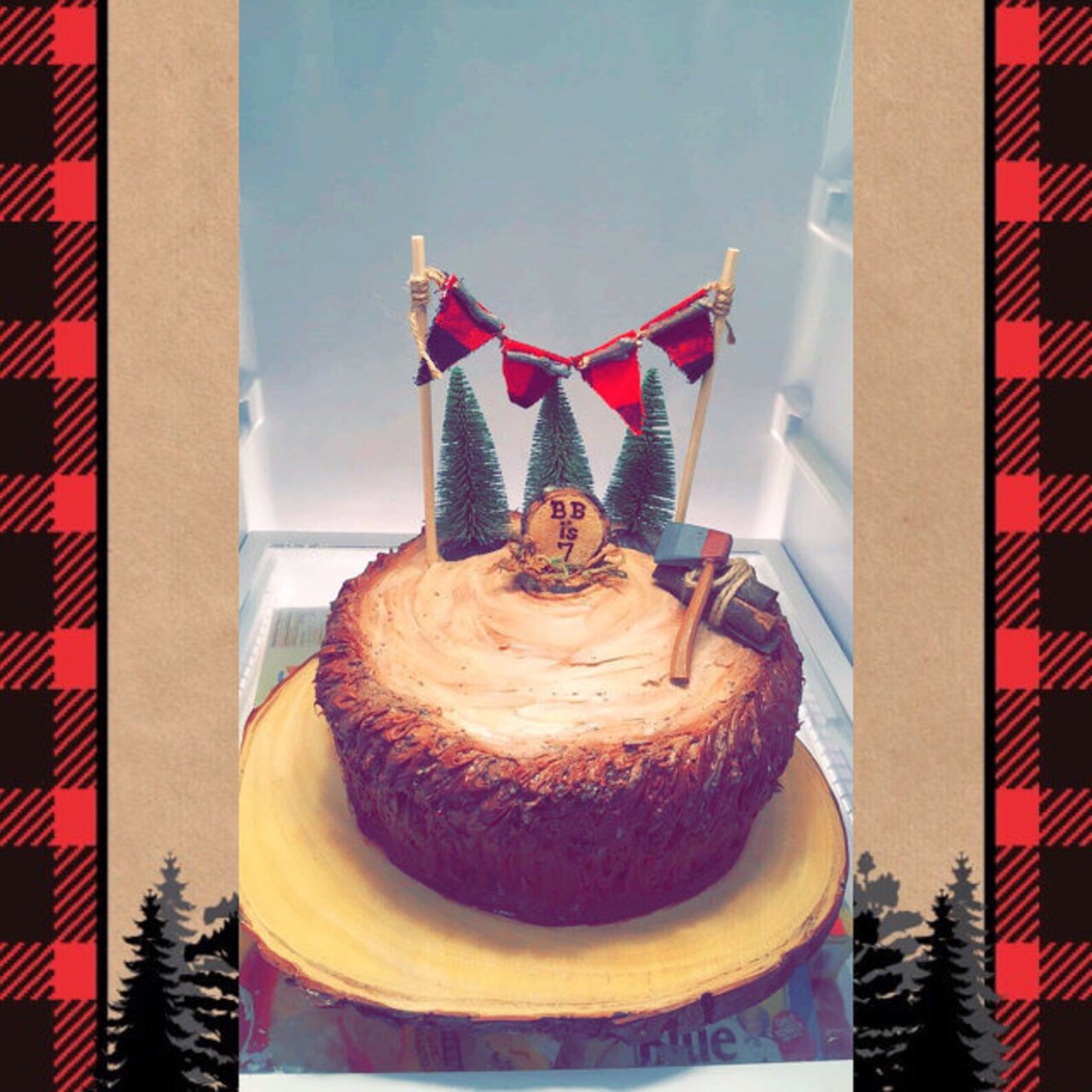 Lumberjack Cake Topper Set Personalized Lumberjack Cake | Etsy