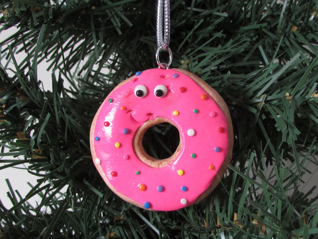 Donut Christmas Ornament, Donut Ornament, Doughnut Ornament, Frosted ...