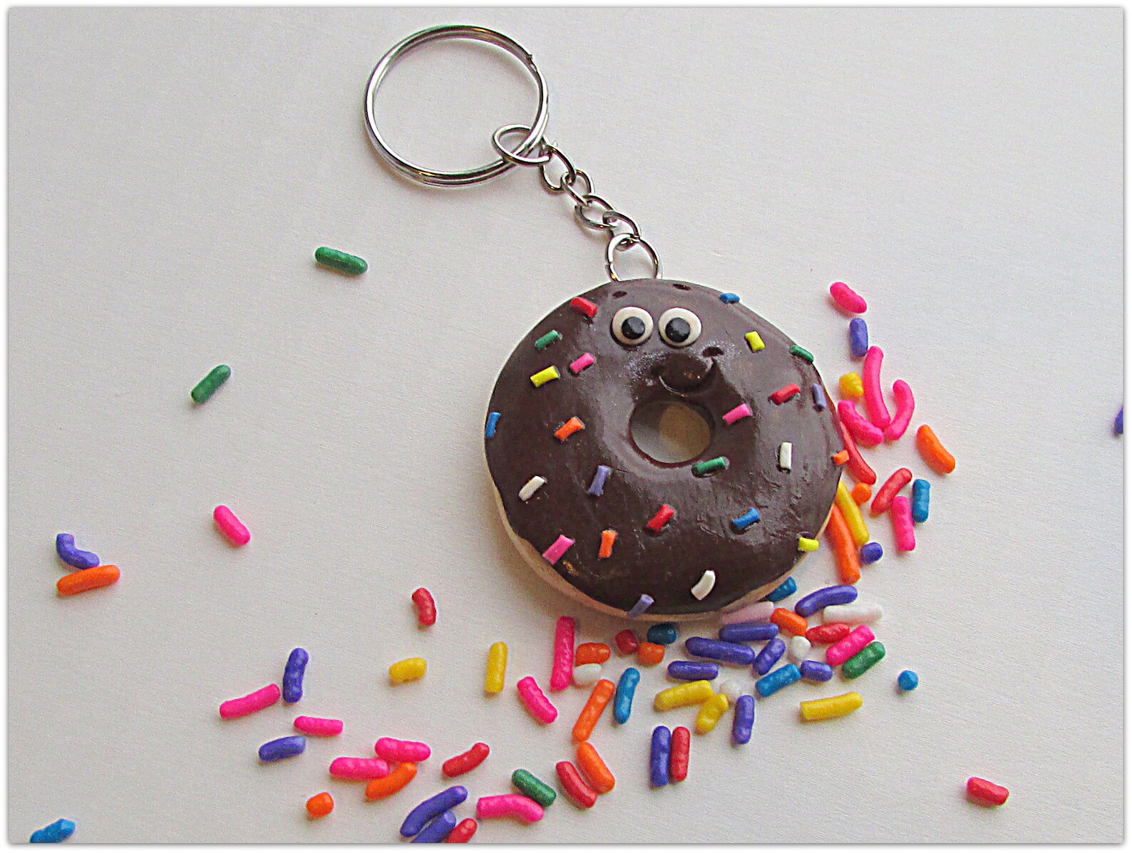 Donut Keychain Donut Key Ring Donut Bookbag Charm Donut - Etsy