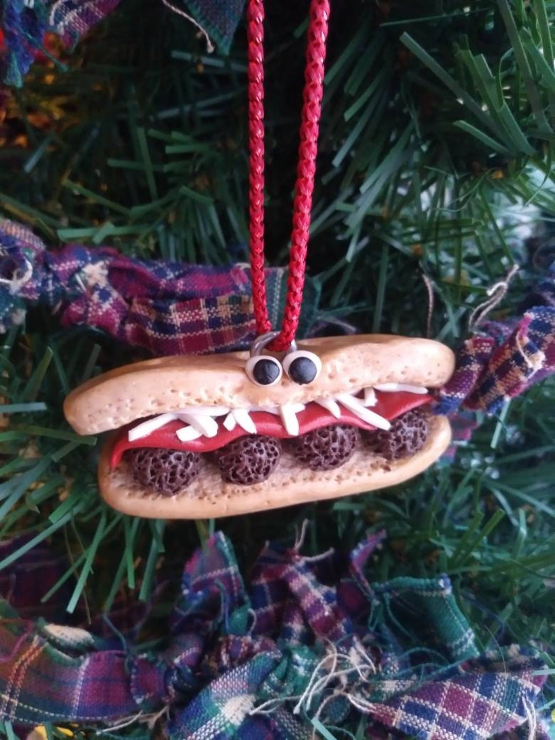 Meatball Hoagie Christmas Ornament Meatball Sub Food Ornament Charm ...