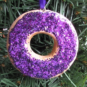 Donut Christmas Ornament Glitter Donut Ornament Doughnut Frosted Donut ...