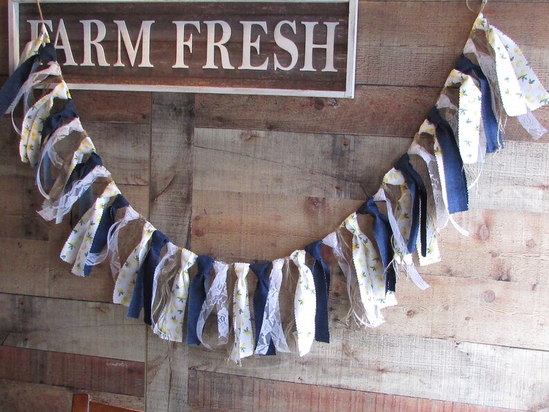 Lemon Rag Tie Garland Lemonade Photo Prop County Fair Farmers Market ...