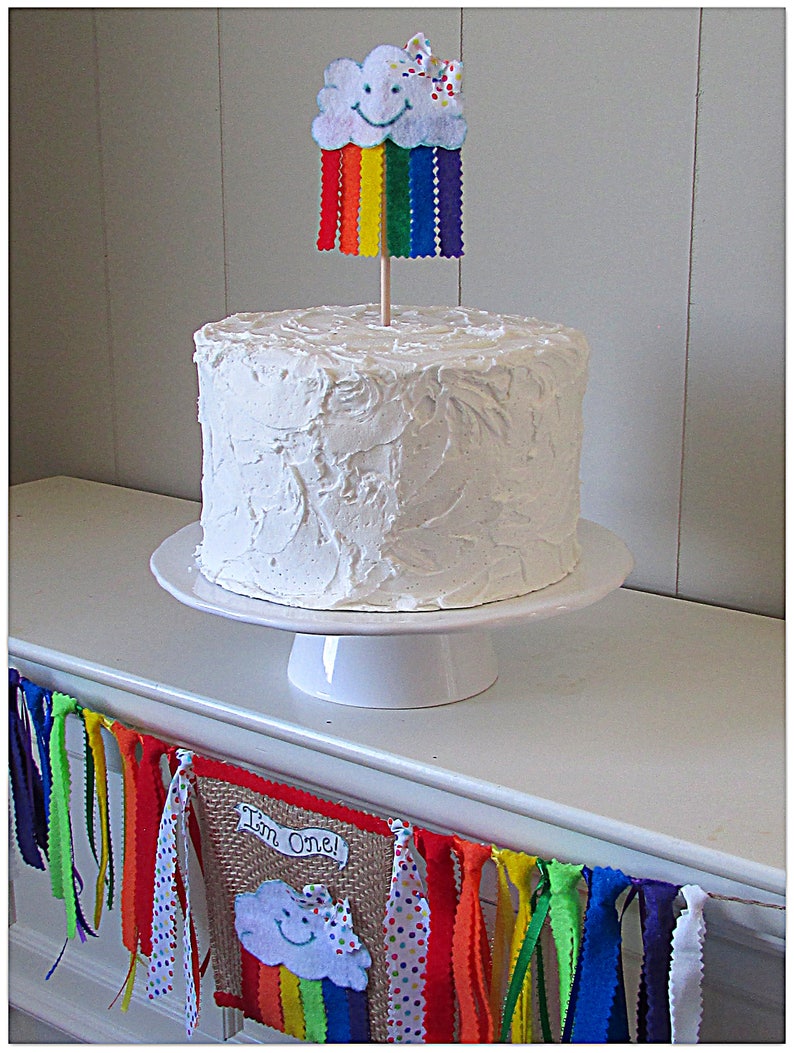 Rainbow Cake Topper Cloud Cake Topper Rainbow Party - Etsy