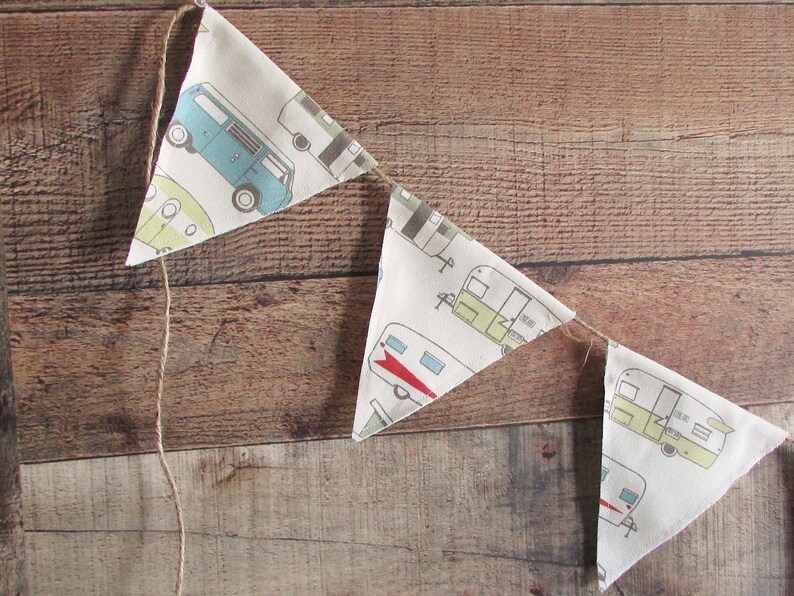 Retro Camper Banner Vintage Camping Pennant Fabric Banner - Etsy