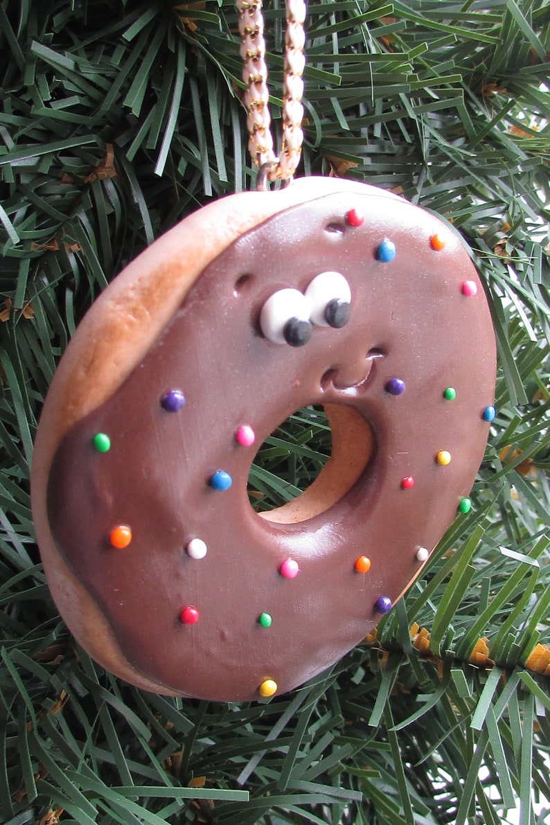 Donut Christmas Ornament Chocolate Donut Ornament Christmas - Etsy