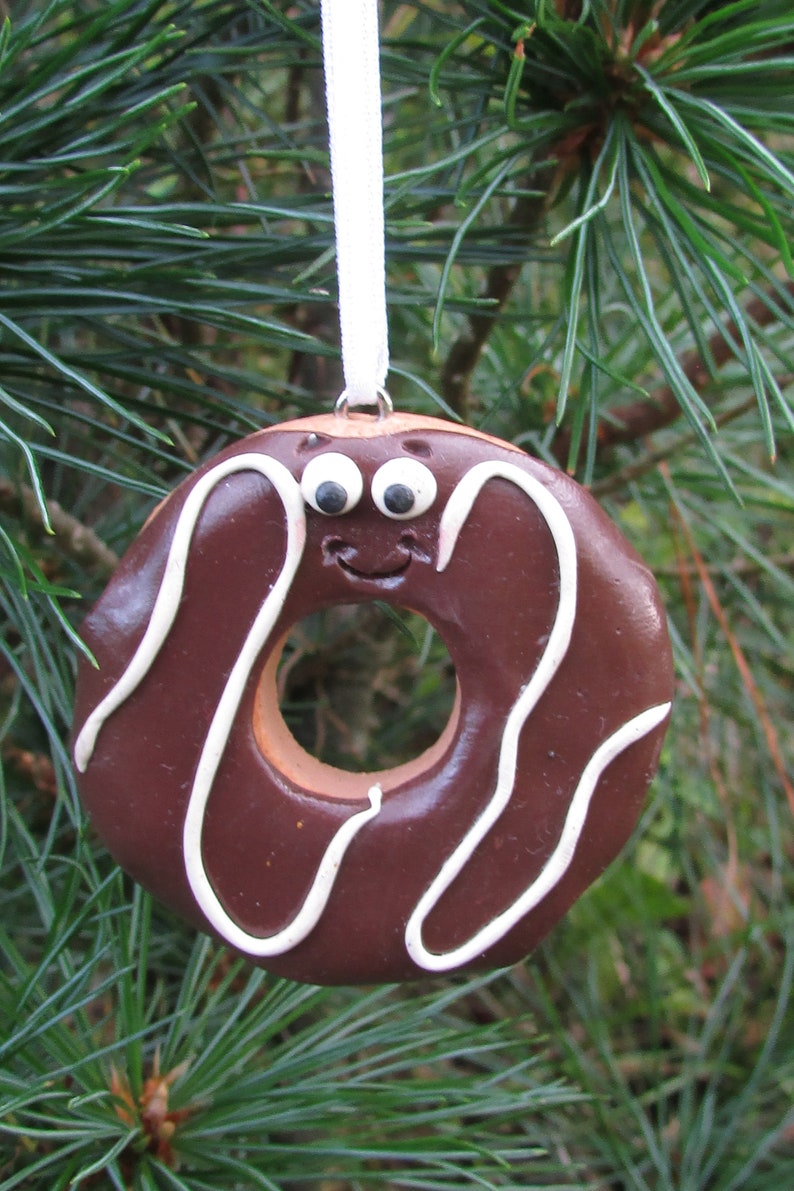 Donut Christmas Ornament Chocolate Donut Ornament Christmas - Etsy
