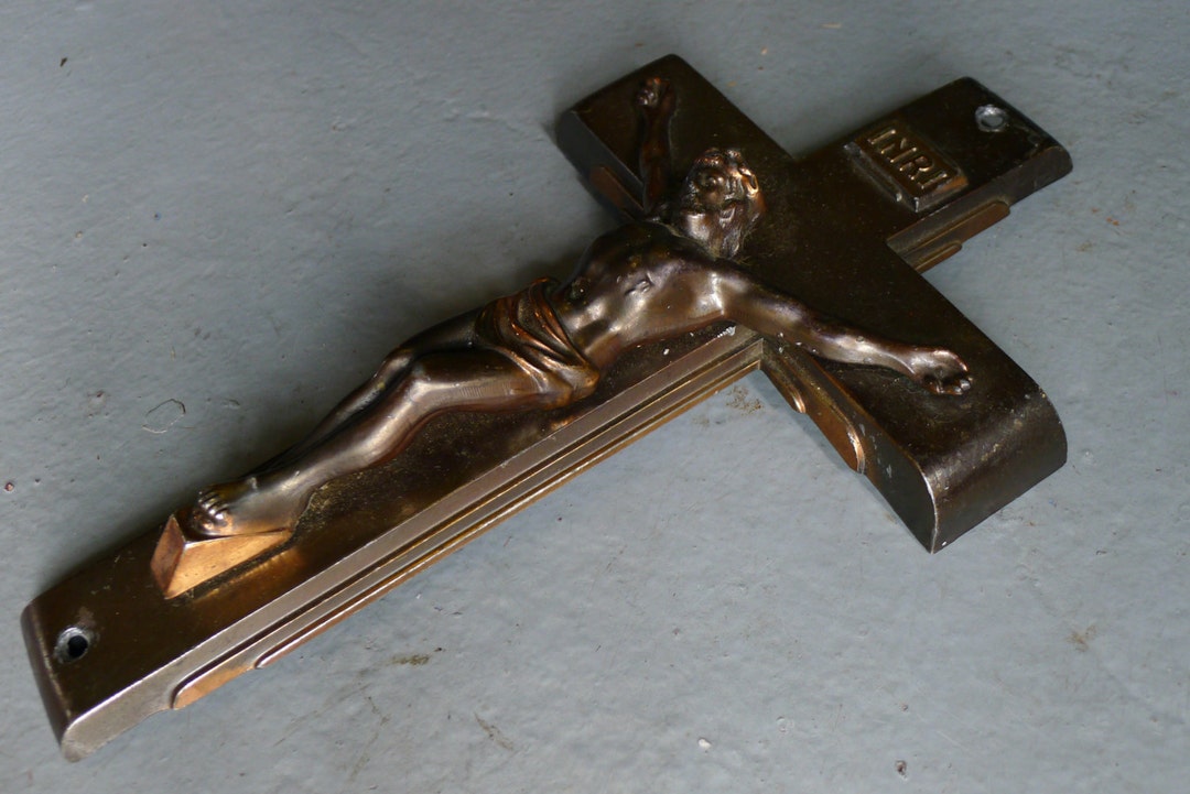 Deco Style Metal Crucifix - Copper Clad - Etsy