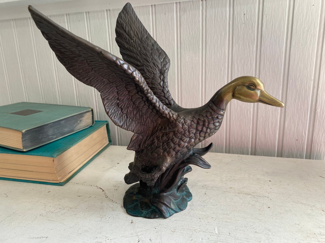 Solid Metal Duck Statue - Etsy