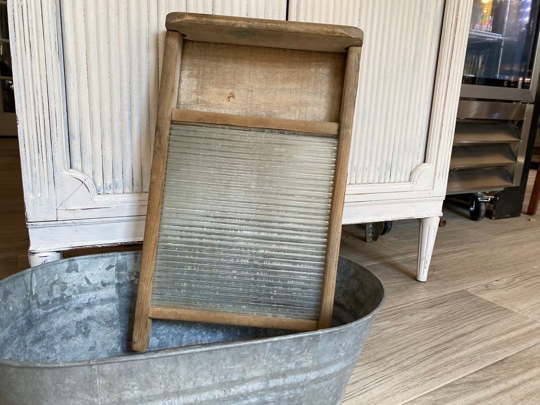 Antique Atlantic Glass Washboard - Etsy