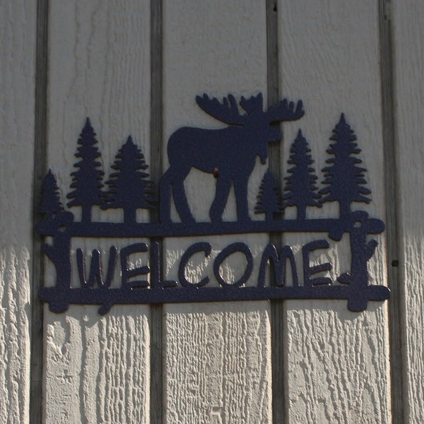 Moose Welcome Sign - Etsy