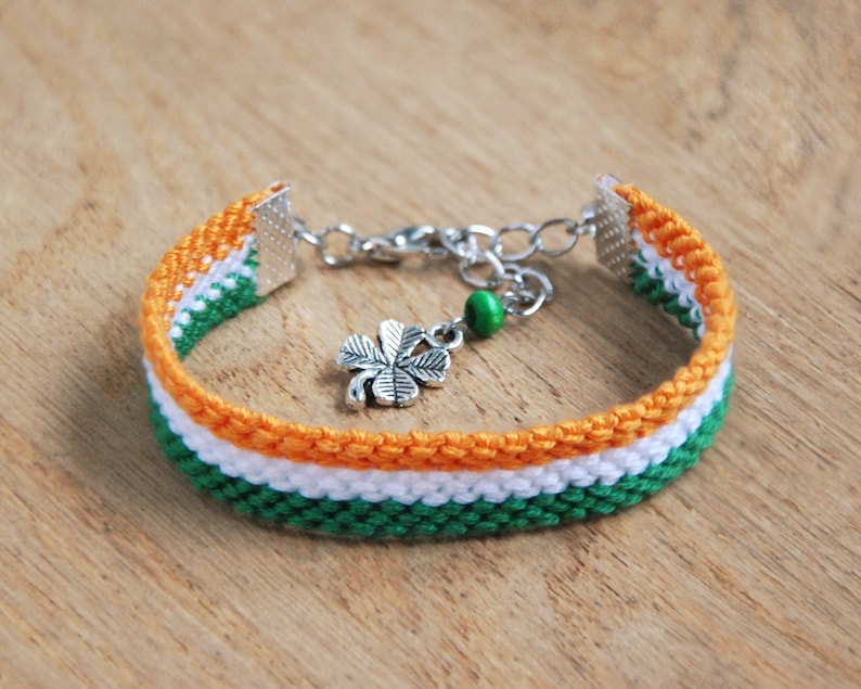 Irish Flag Bracelet Irish Four Leaf Clover Friendship | Etsy