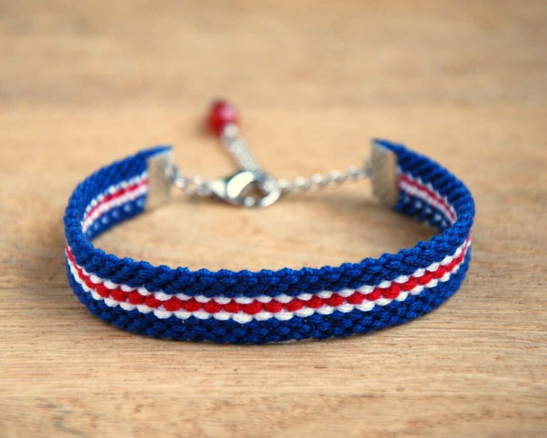 Iceland Flag Bracelet, Nordic Friendship Bracelet - Etsy