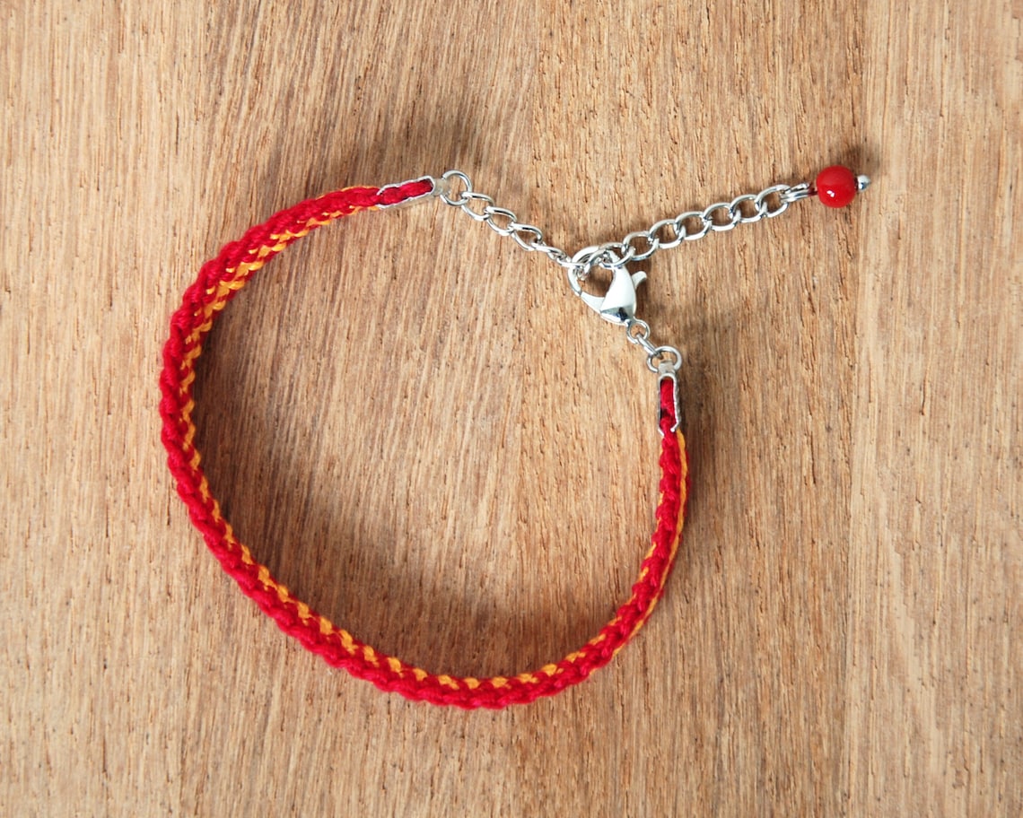 Spanish Flag Friendship Bracelet Flag of Spain Bracelet - Etsy
