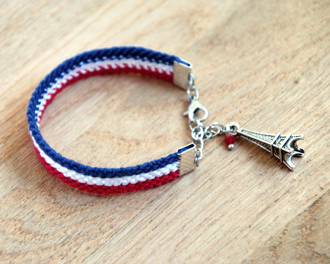 French Flag Bracelet Paris Bracelet Friendship Bracelet - Etsy
