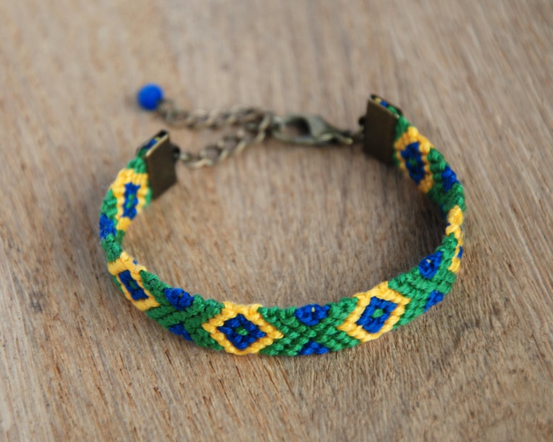 Brazilian Flag Bracelet, Brasil Brasilian Brazil Flag Bracelet Gifts ...