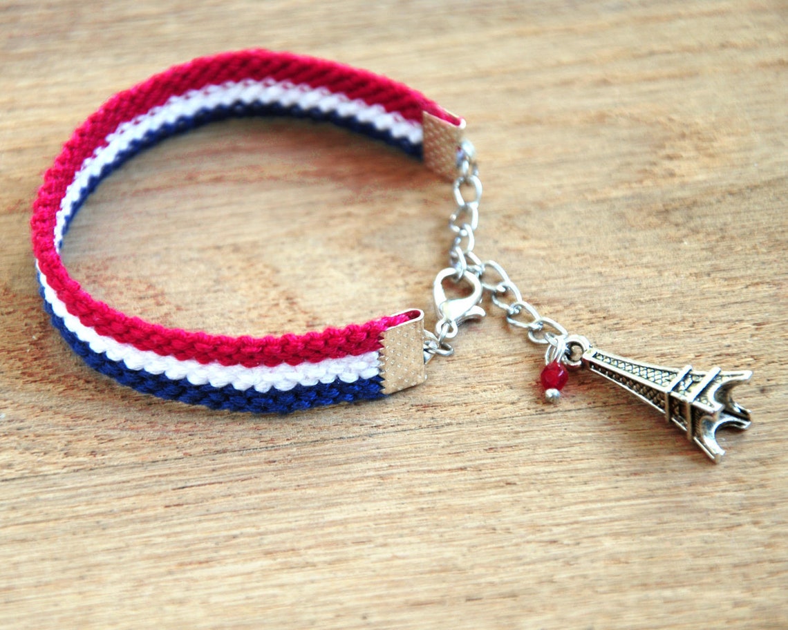 French Flag Bracelet Paris Bracelet Friendship Bracelet - Etsy