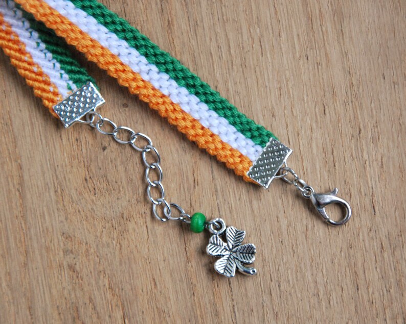 Irish Flag Bracelet Irish Four Leaf Clover Friendship Etsy