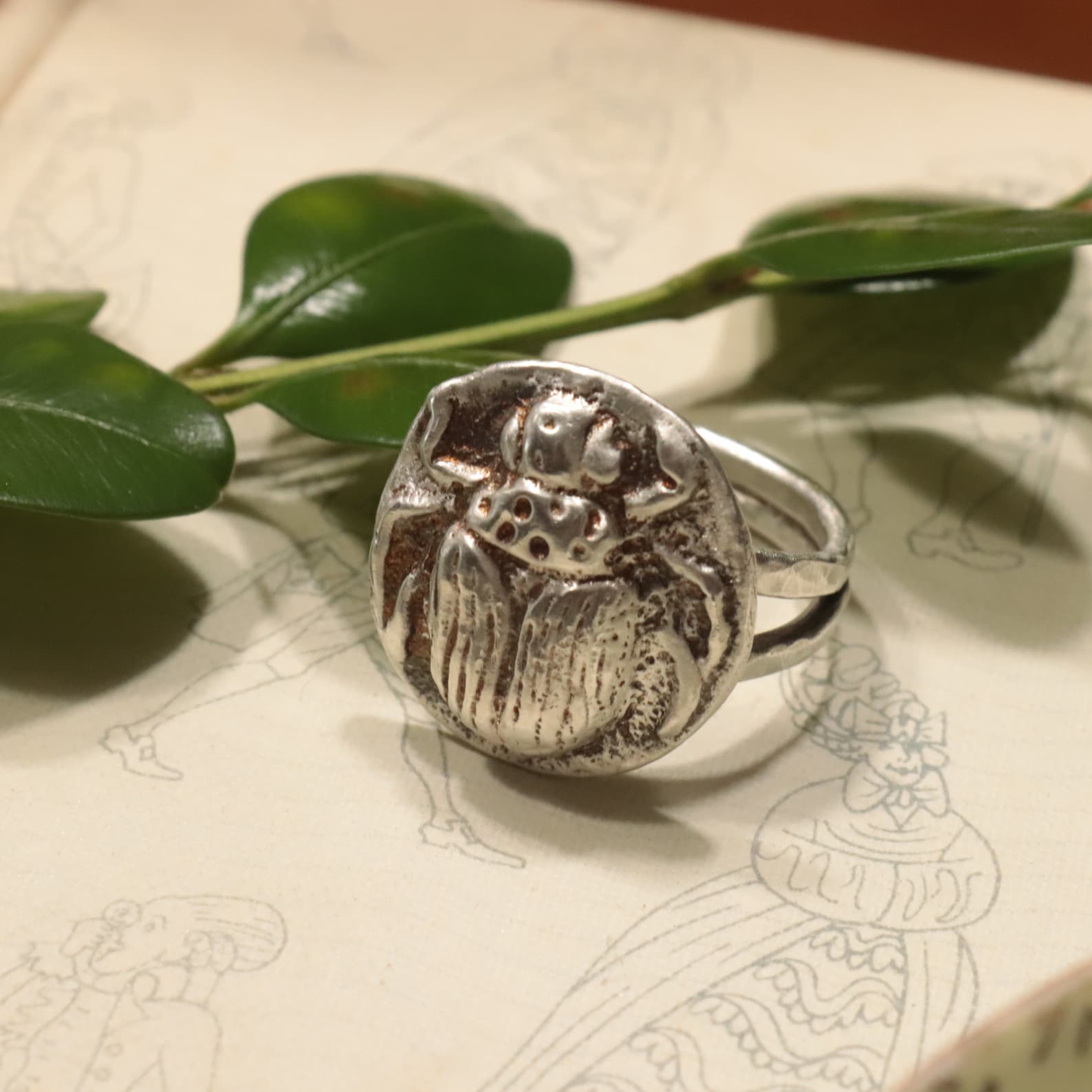 Scarab Ring, Beetle Ring, Statement Ring, Insect Ring, Cast Sterling ...