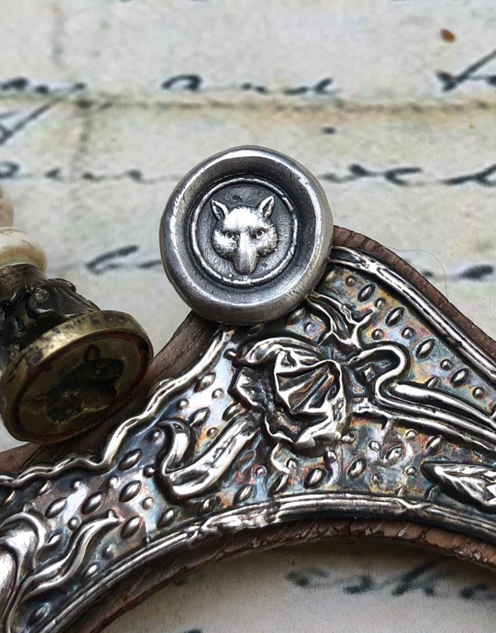 Fox Tie Tack/pin Sterling Silver Antique Wax Seal Fox Pin. - Etsy
