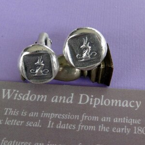 Wisdom and Diplomacy Cufflinks. Goat or Ibex, Antique Wax Seal ...