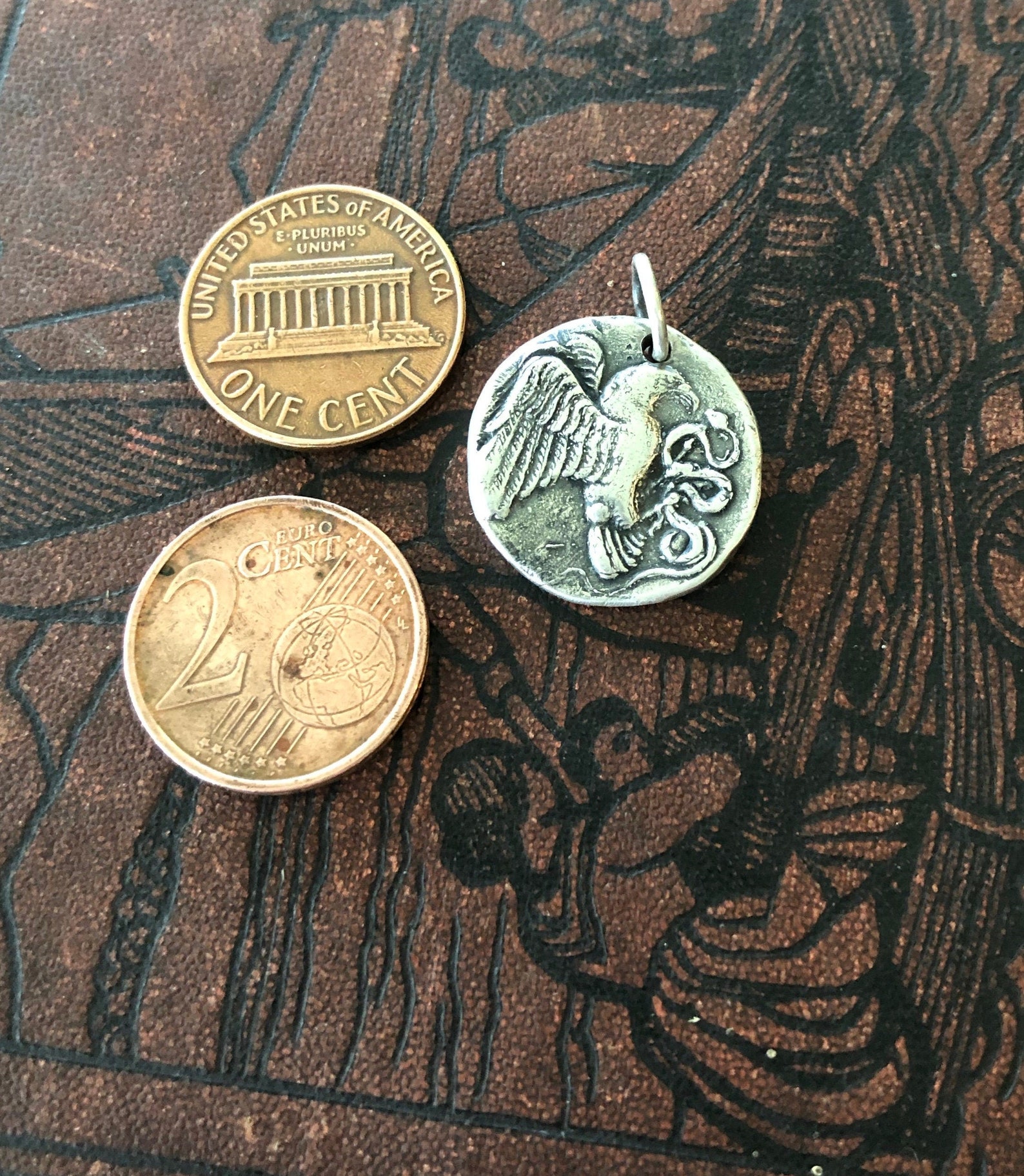 Eagle and Snake. Sterling Silver Antique Greek Coin Replica. - Etsy