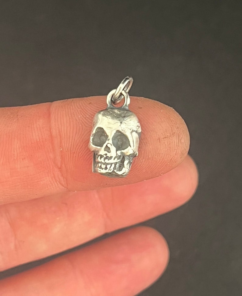 Tiny Solid Silver Skull. Memento Mori Add to Your Amulet. - Etsy