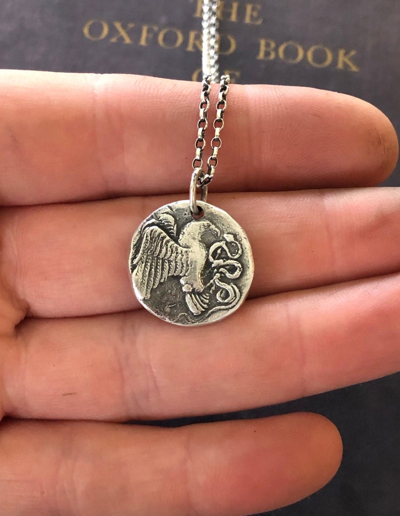 Eagle and Snake. Sterling Silver Antique Greek Coin Replica. - Etsy