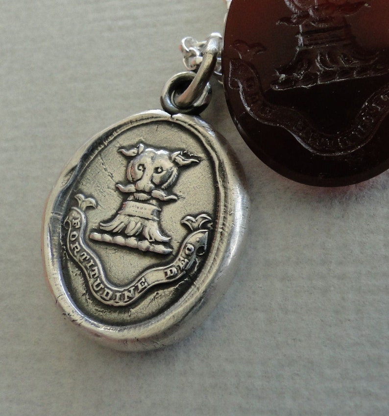 By the Strength of God, Antique Wax Seal Impression, Sterling Silver ...