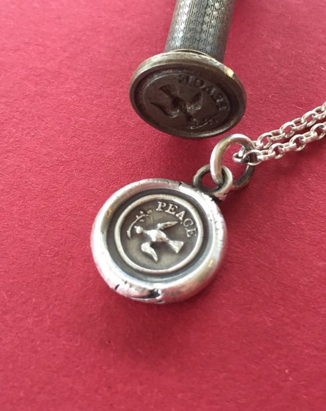 Peace Pendant, Dove Amulet, Bird of Peace, Olive Branch in Its Beak ...