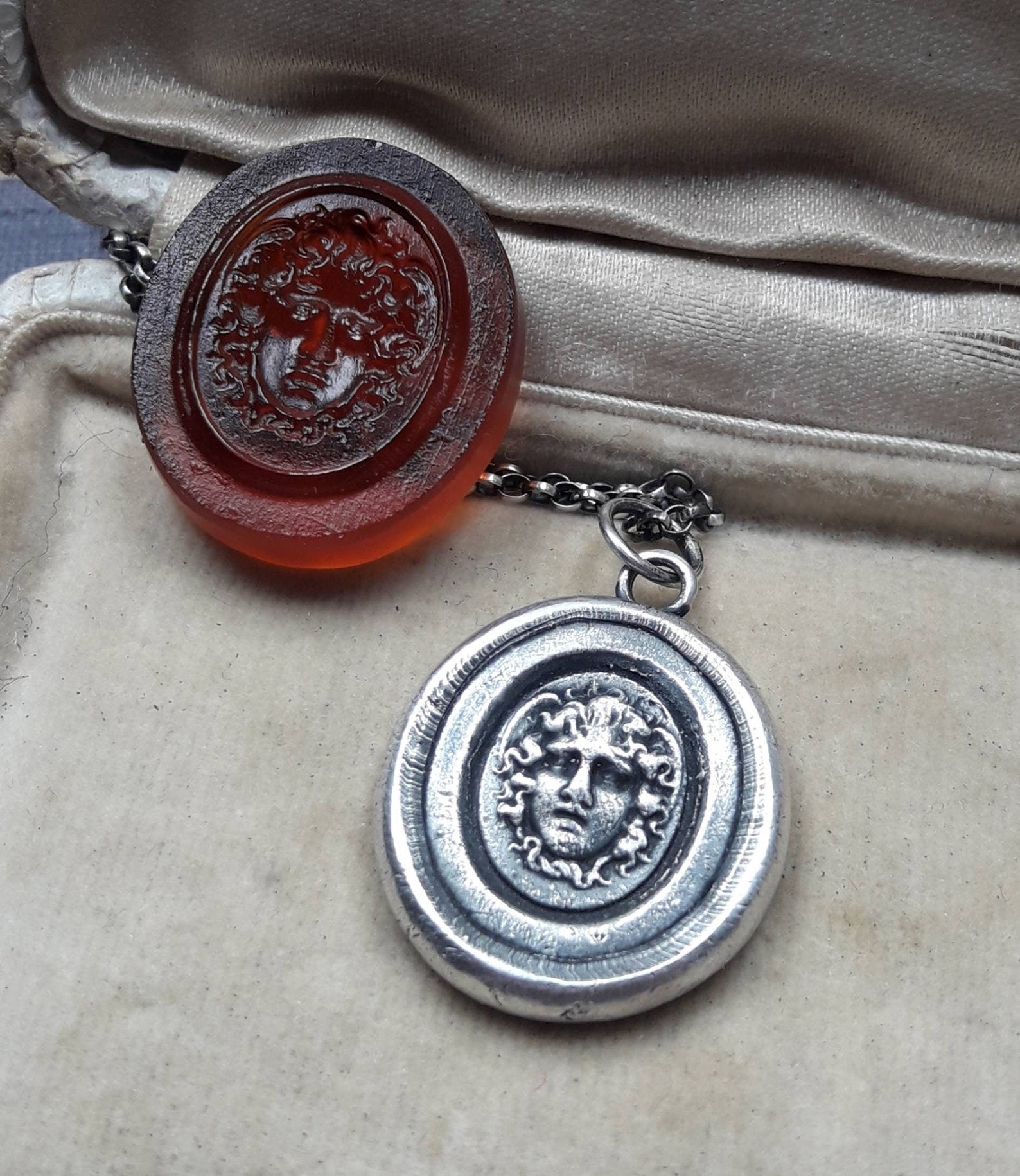 Medusa Pendant, Antique Wax Letter Seal, Tassie Intaglio Featuring the ...
