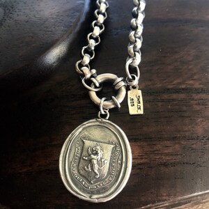 Beautiful Heavy Sterling Rolo Chain With Large Antique Wax Seal ...