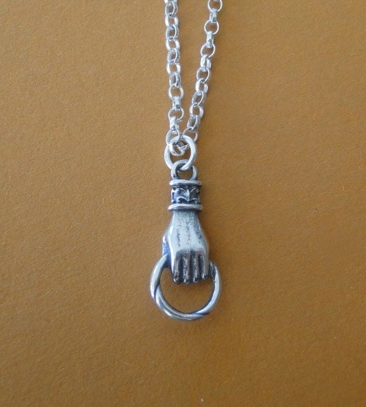 Silver Hand Charm Holder Pendant. Victorian Hand Holder to - Etsy