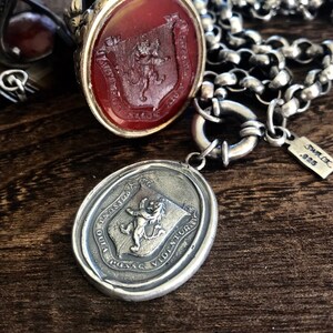 Beautiful Heavy Sterling Rolo Chain With Large Antique Wax Seal ...